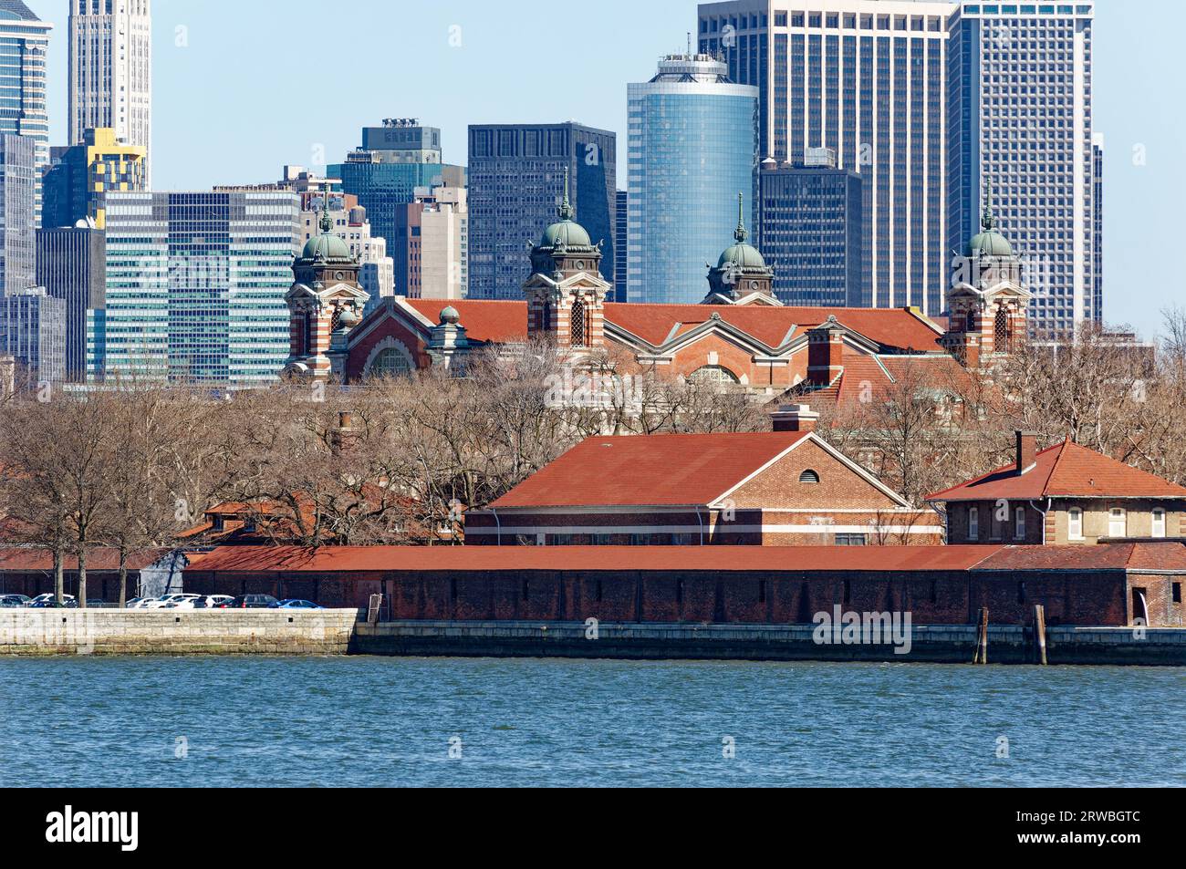 Ellis Island viewed from Liberty State Park, New Jersey: New York City ...