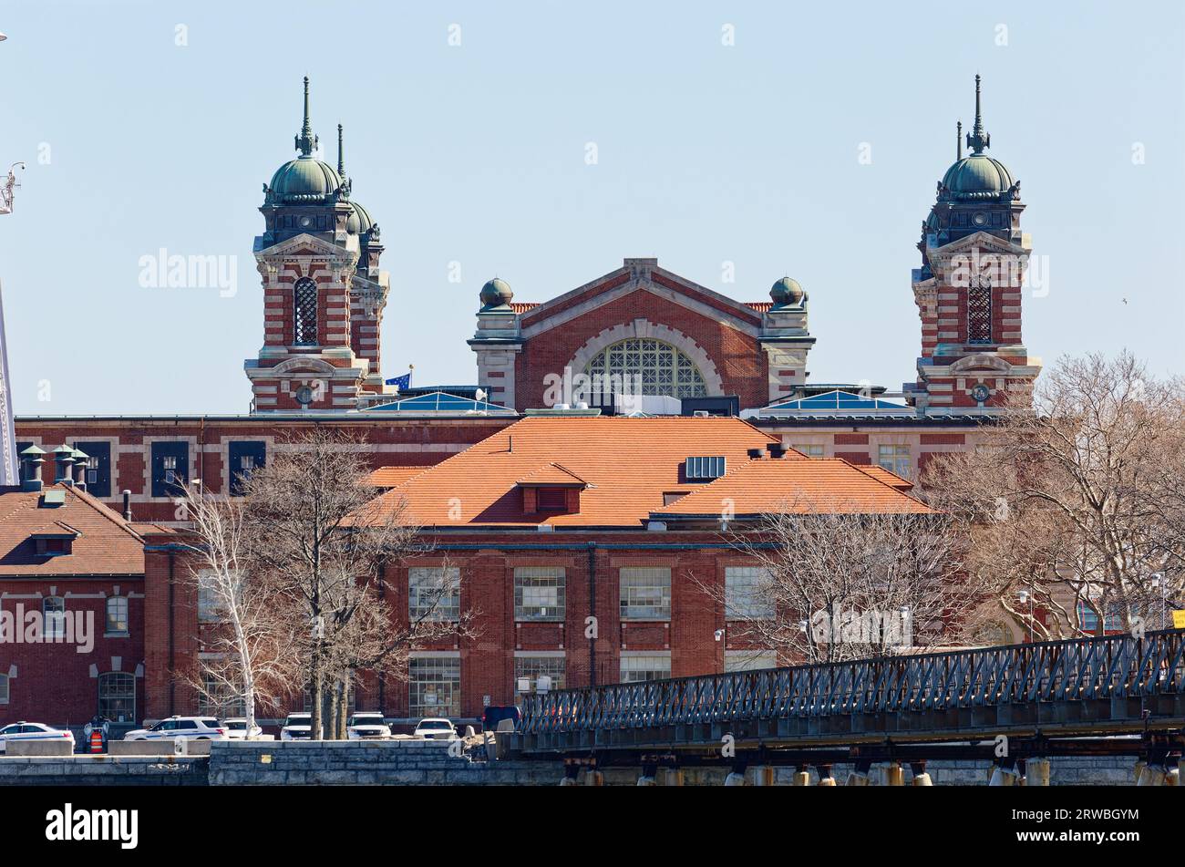 Ellis Island viewed from Liberty State Park, New Jersey: Ellis Island ...