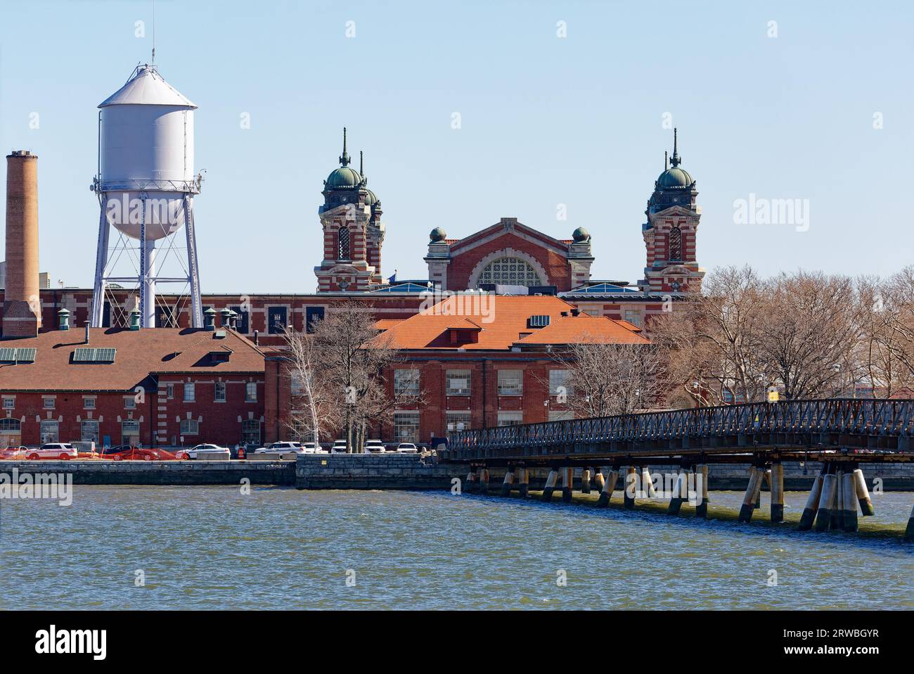 Ellis Island viewed from Liberty State Park, New Jersey: Ellis Island ...