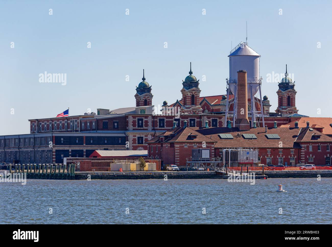 Ellis Island viewed from Liberty State Park, New Jersey: Baggage and ...
