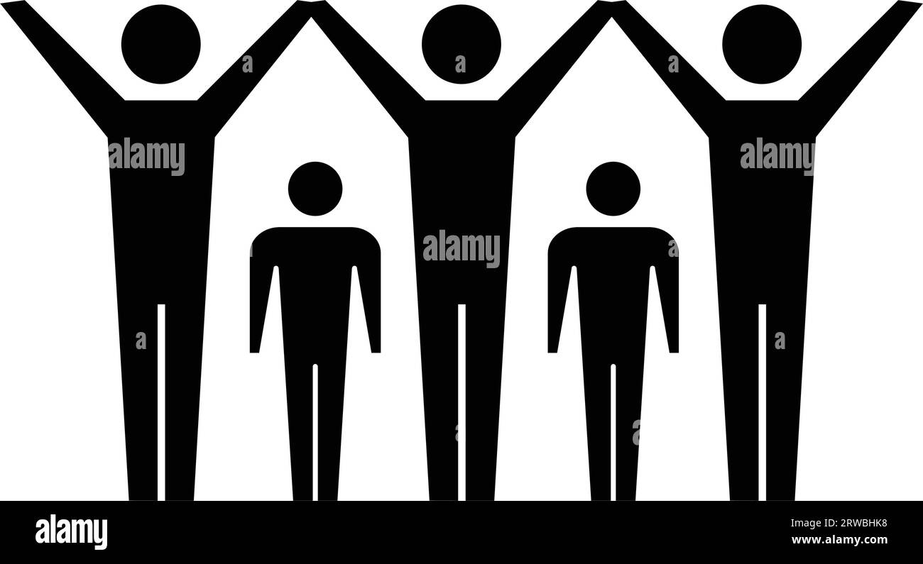 Leadership icon vector group of people and leader symbol in glyph ...