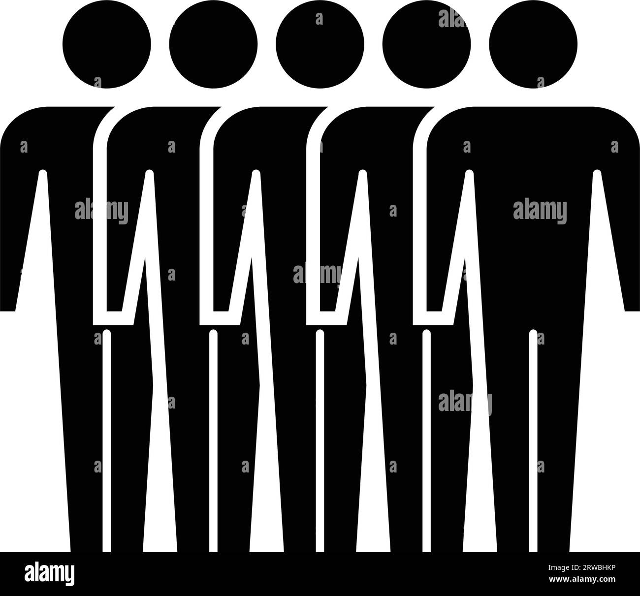 Leadership icon vector group of people and leader symbol in glyph ...