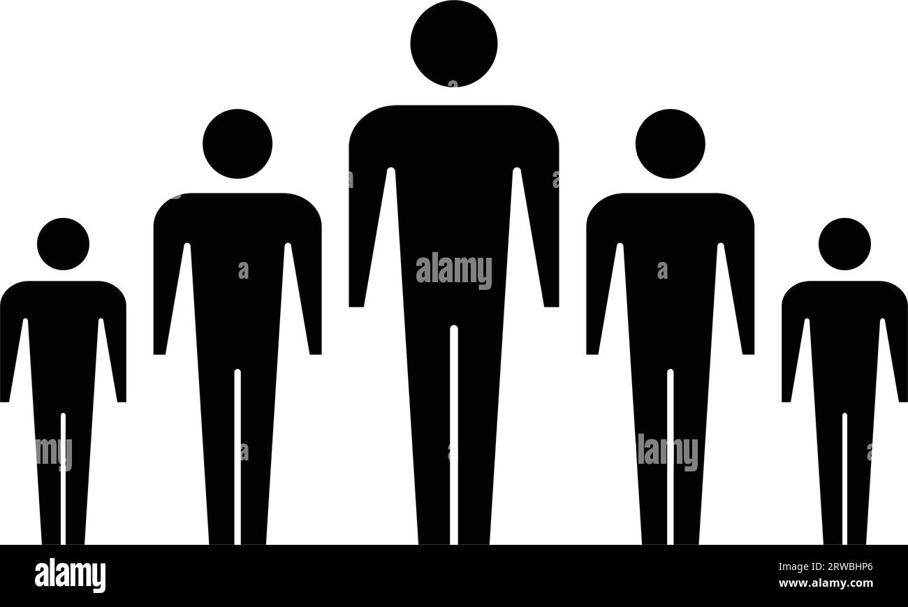 Leadership icon vector group of people and leader symbol in glyph ...