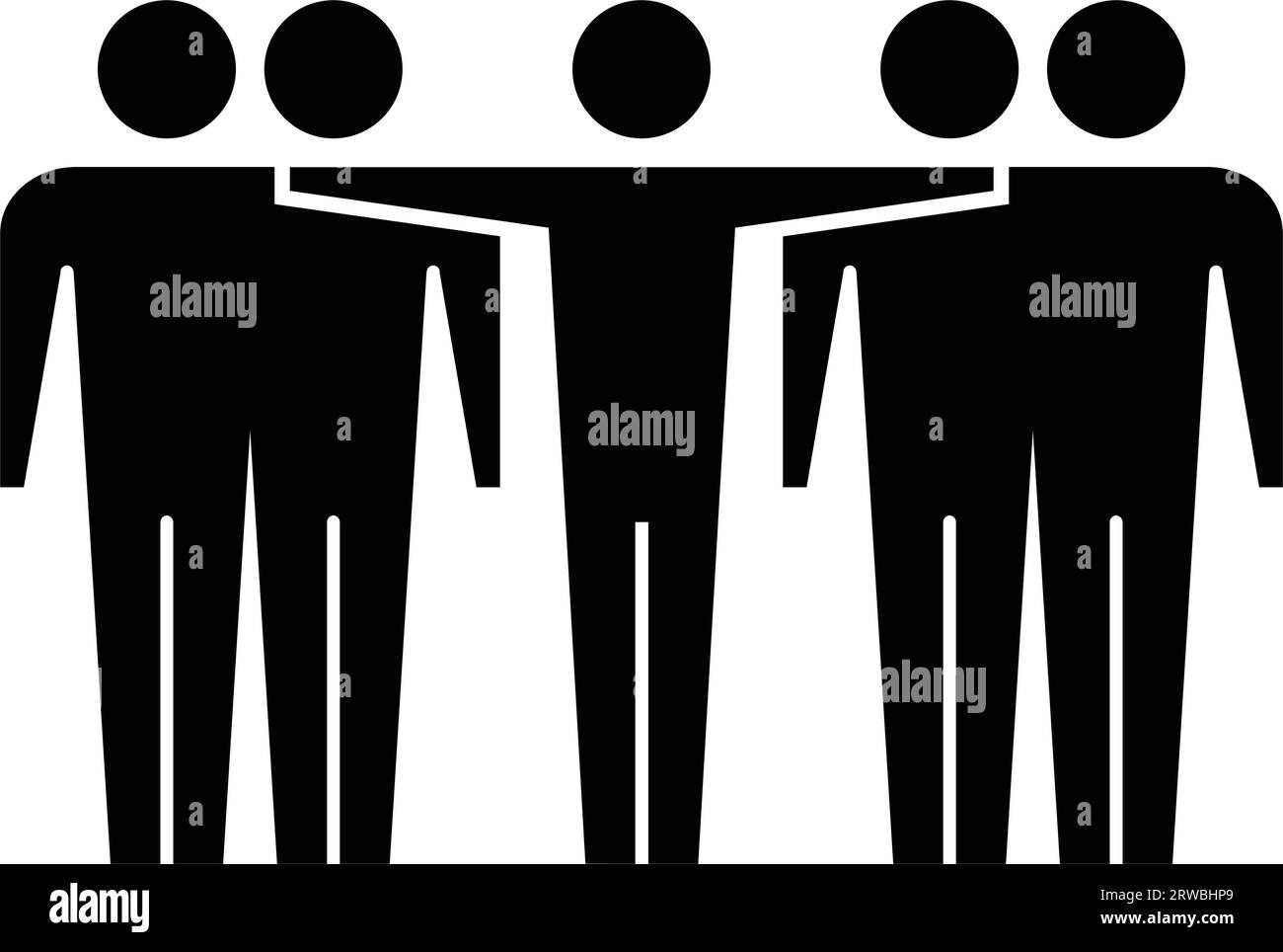 Leadership icon vector group of people and leader symbol in glyph ...