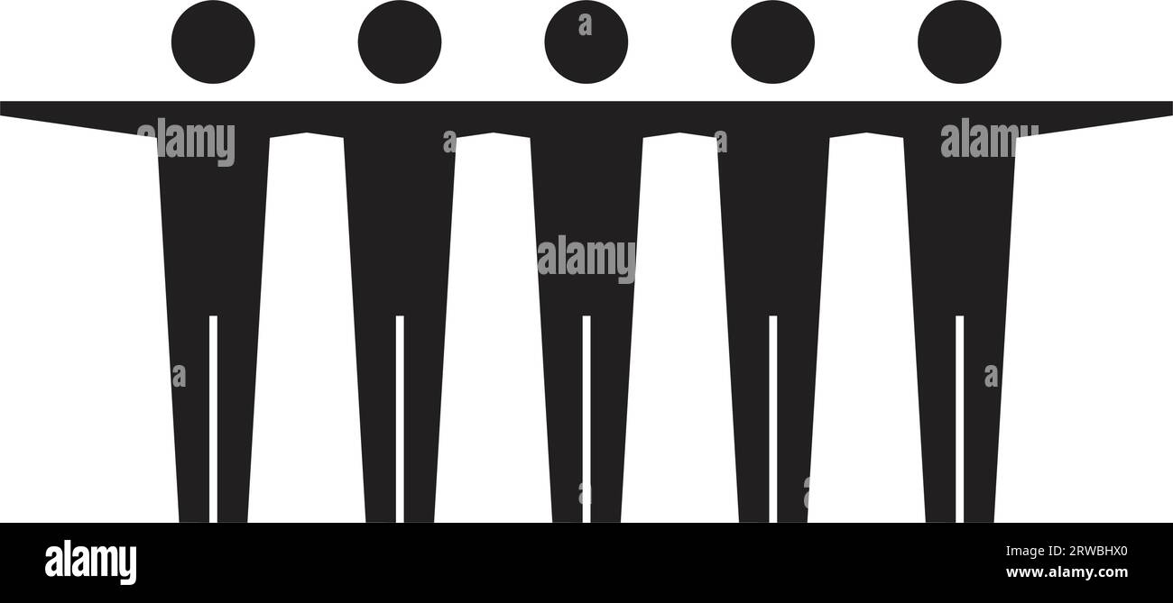 Leadership icon vector group of people and leader symbol in glyph ...