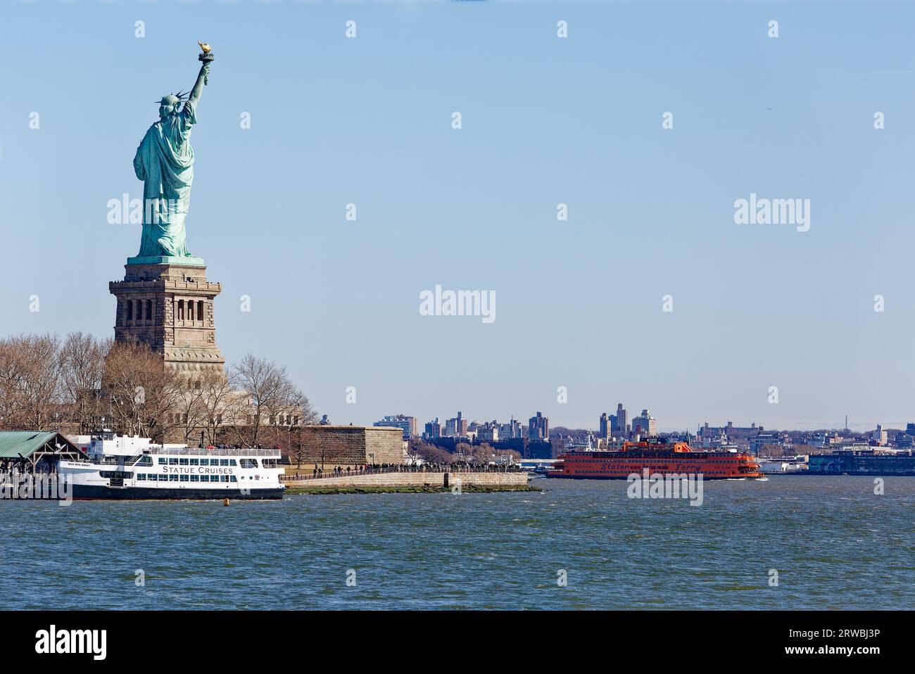 Statue of Liberty viewed from Liberty State Park, New Jersey: The seldom-seen side of Lady ...