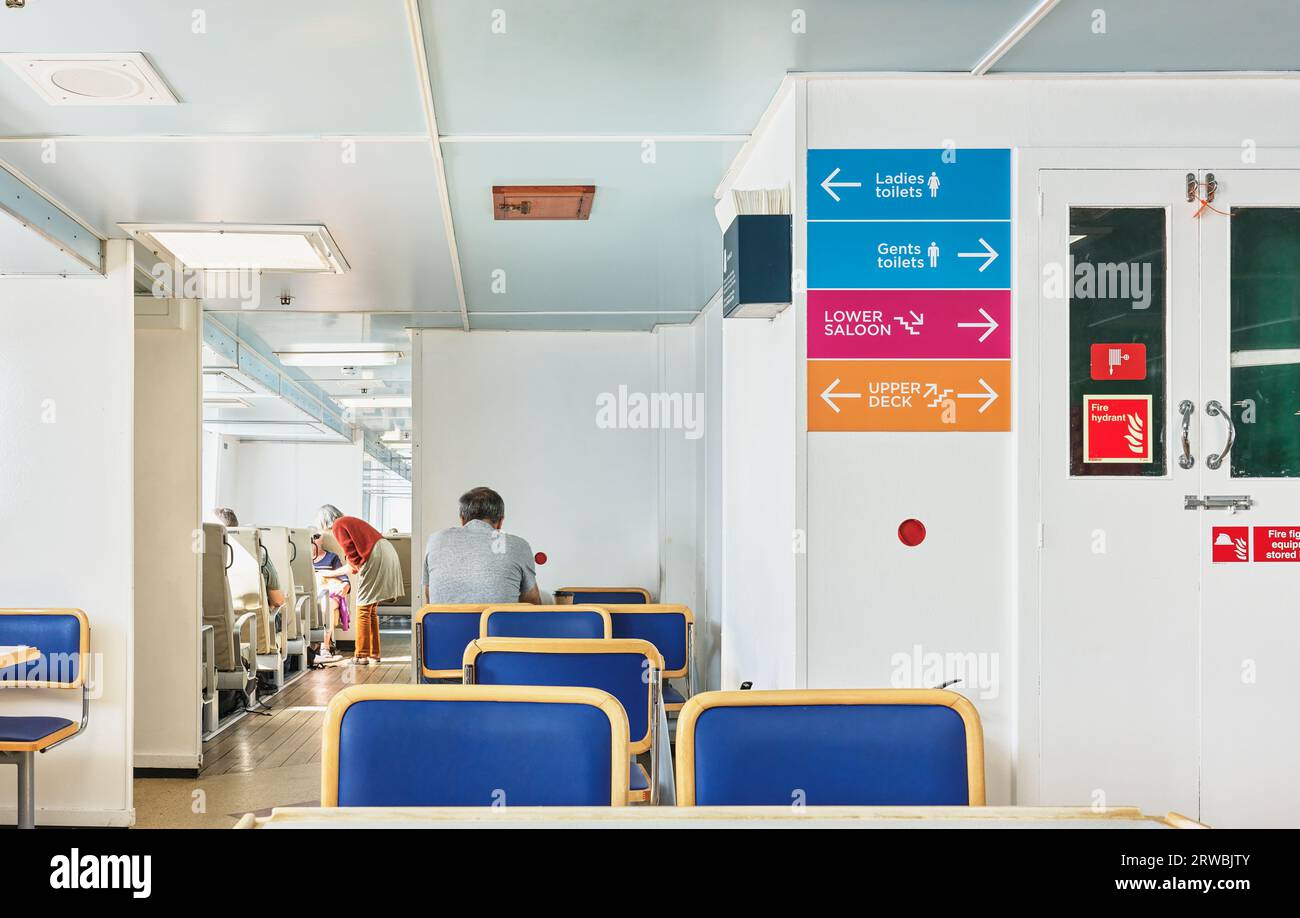 Interior of the Scillonian III ferry , which traverses the Atlantic ...