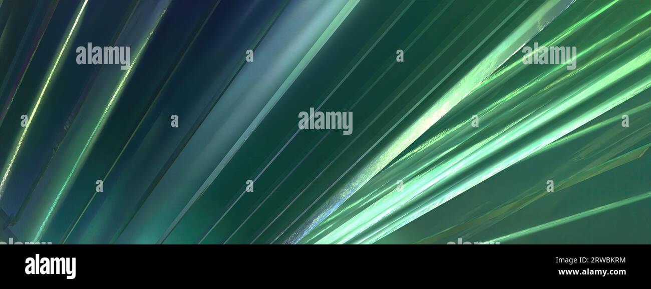 Clear and Crystal Linear Emerald Green Elegant Modern 3D Rendering ...