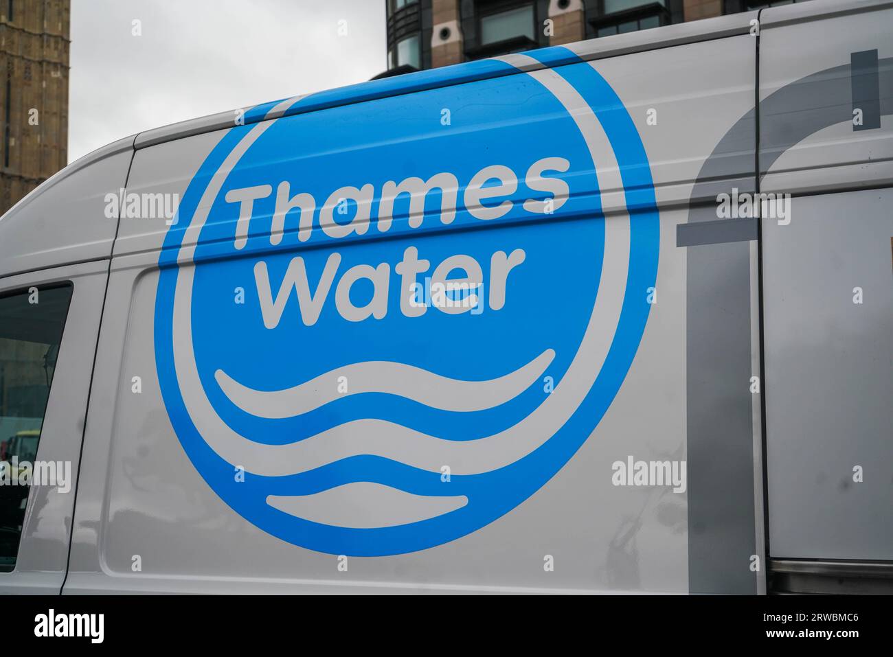 A Thames Water van with a large side logo seen Westminster, London ...
