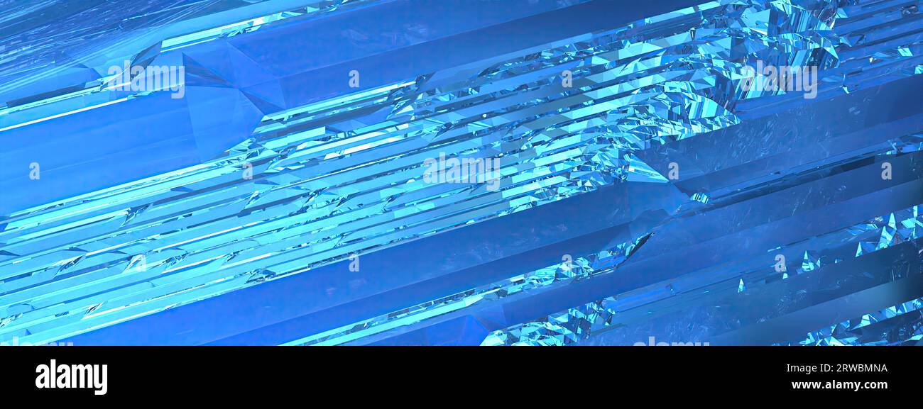 Crystal Linear Refraction Blue Elegant Modern 3D Rendering Image ...