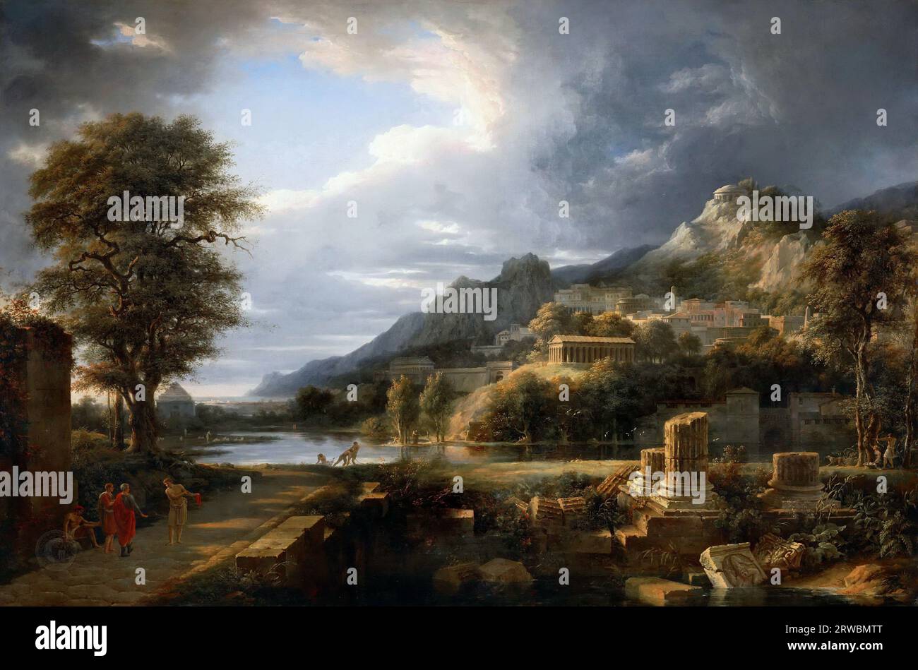 Pierre Henri de Valenciennes -- The ancient city of Agrigentum 1790th ...