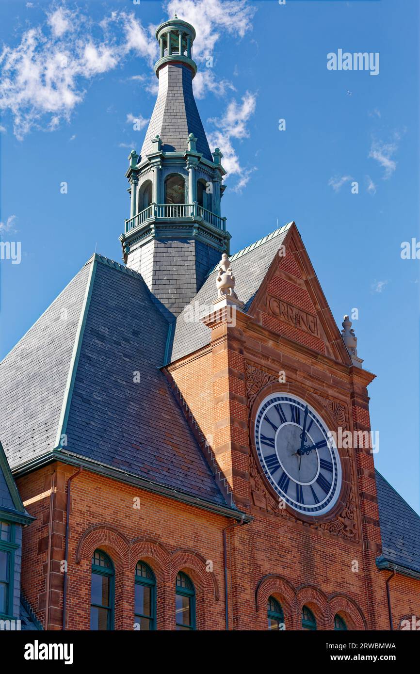 Central Railroad of New Jersey Terminal: Detail, clock tower Stock ...