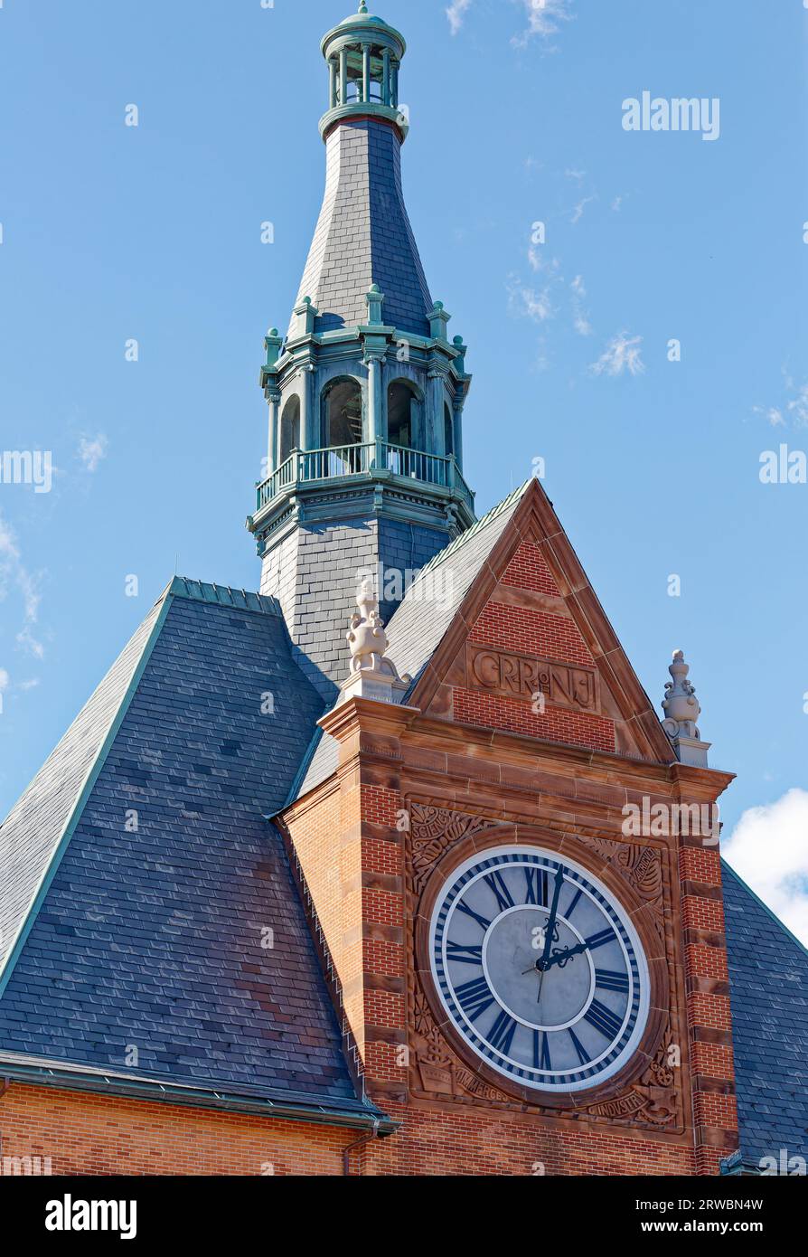 Central Railroad of New Jersey Terminal: Detail, clock tower Stock ...