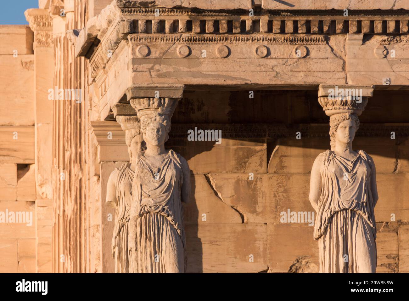 The caryatids of the Acropolis of Athens Stock Photo - Alamy