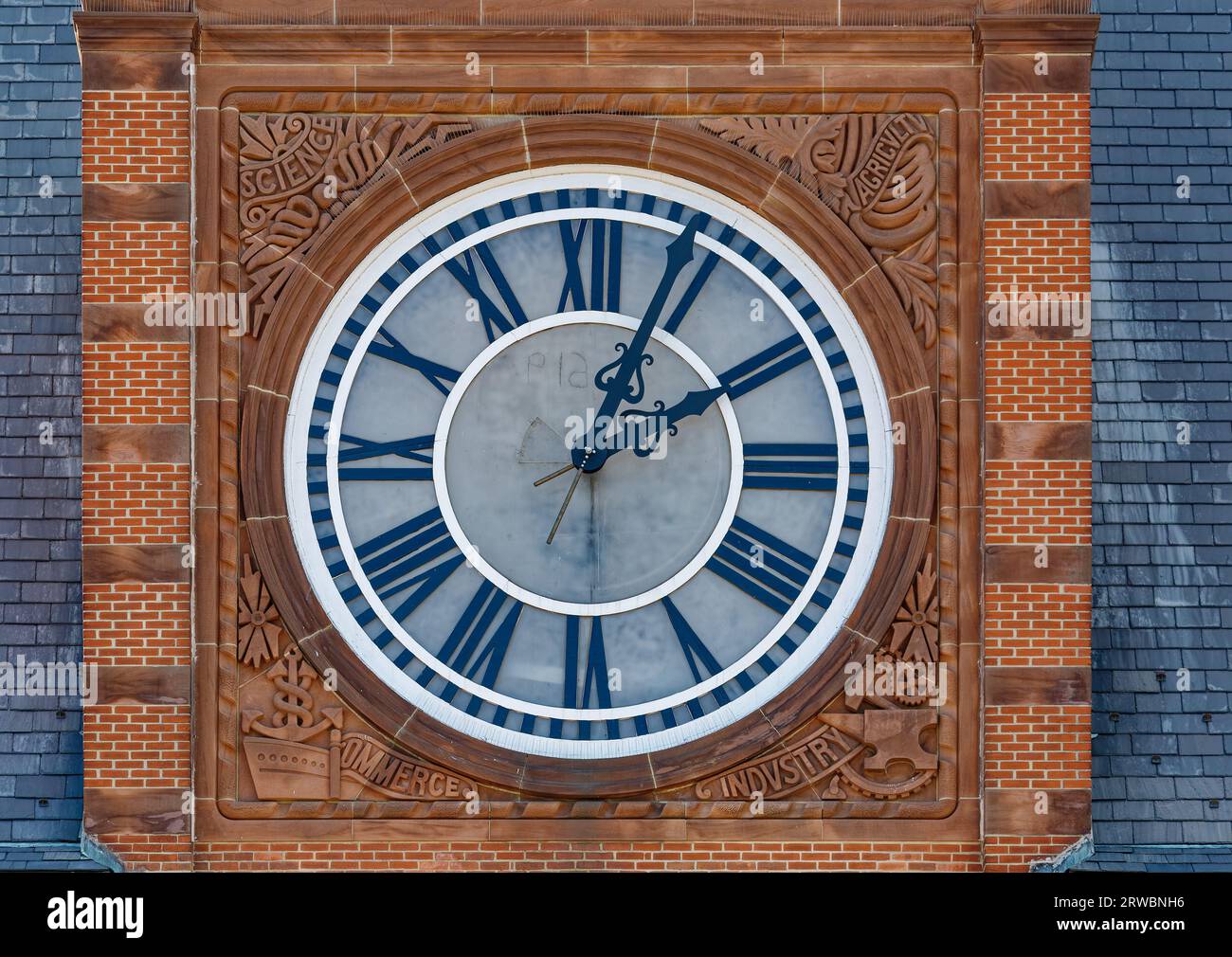 Central Railroad of New Jersey Terminal: Detail, clock tower Stock ...