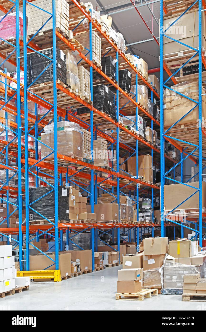Shelving System With Goods in Distribution Warehouse Fulfillment Centre ...