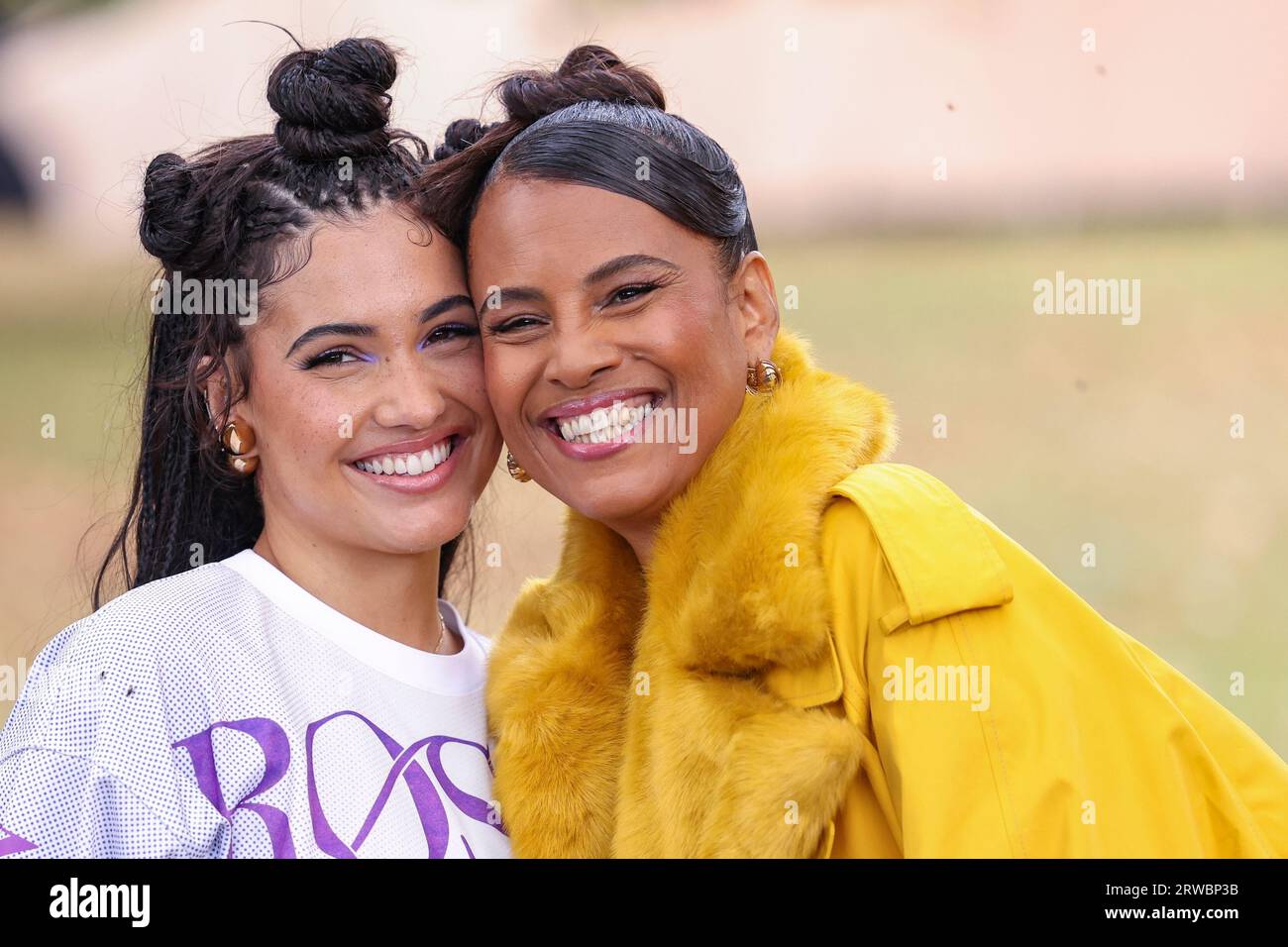 Mabel, left, and Neneh Cherry pose for photographers upon arrival at ...
