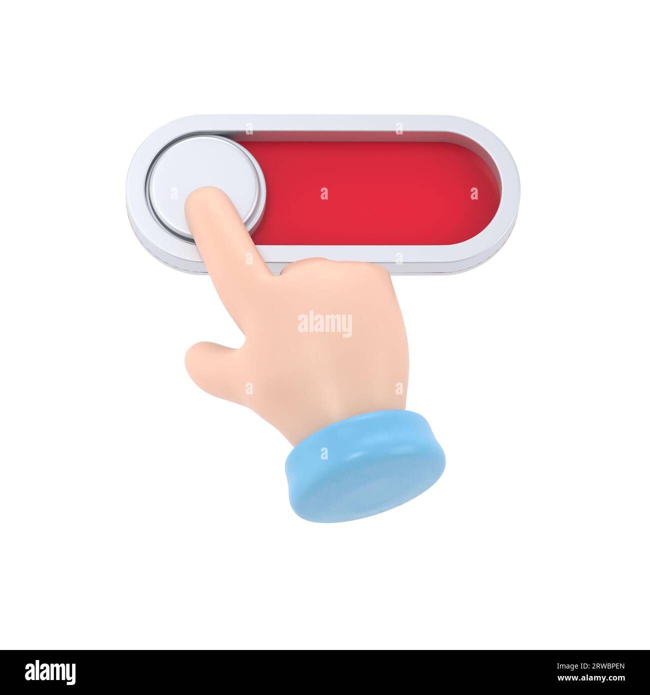 Cartoon Gesture Icon Mockup.3d render,cartoon character hand activating ...
