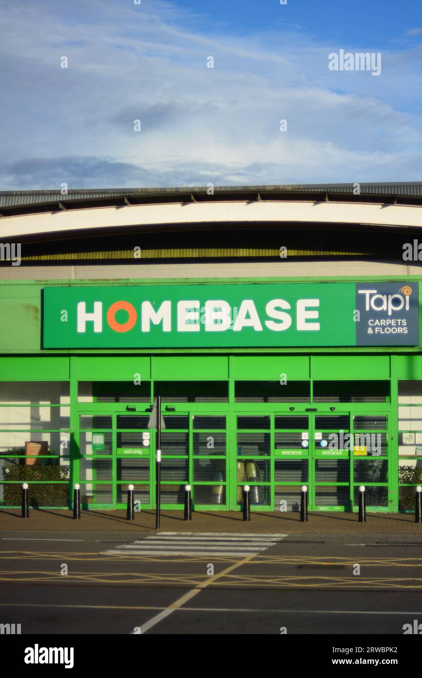 Homebase DIY and gardening store sign UK Stock Photo - Alamy