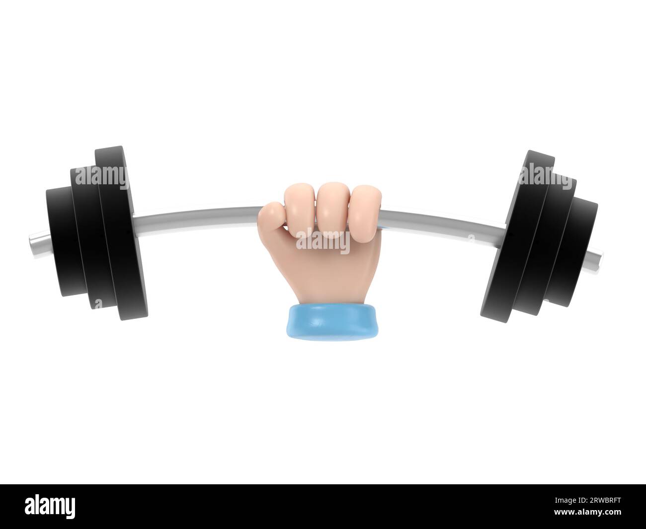 Strong concept. Barbell in hands icon. Hand of man holding a dumbbell ...