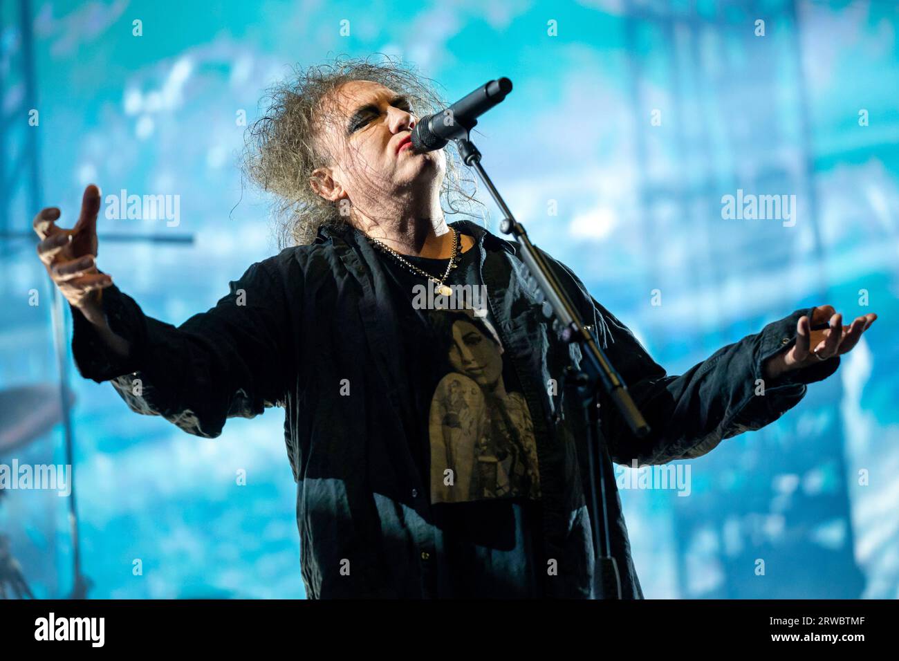 Robert Smith of The Cure performs on day three of Riot Fest on Sunday ...