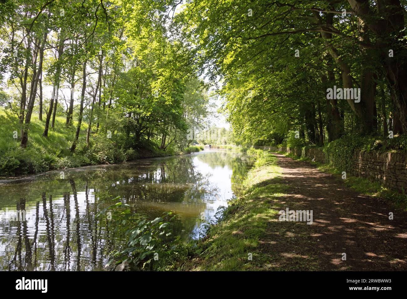The Leeds and Liverpool Canal near Riley Green between Higher Wheelton ...