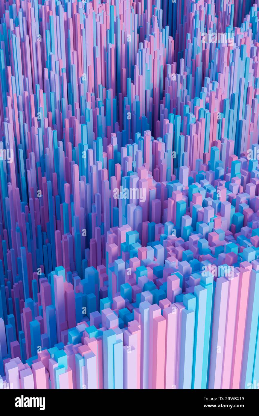 From above 3D abstract background of abundance of pink and green ...