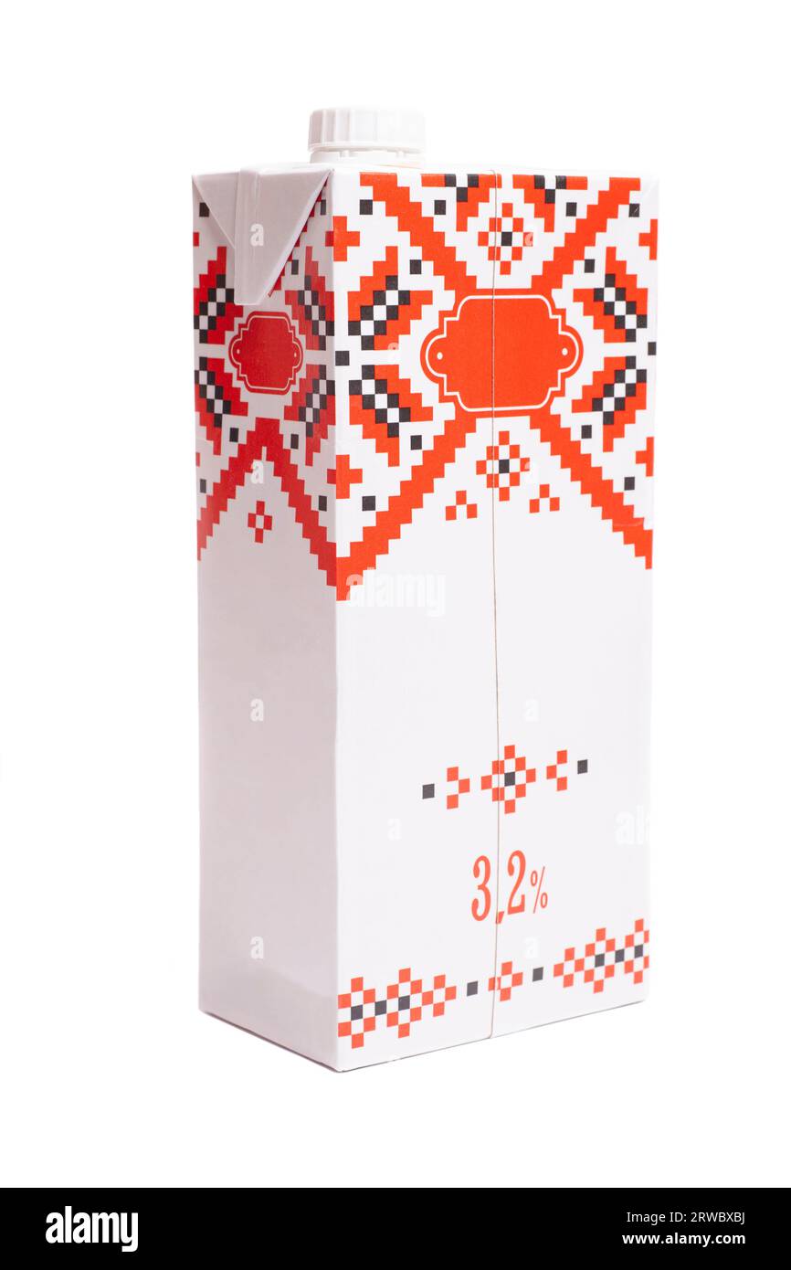 milk carton box isolated on white Stock Photo - Alamy