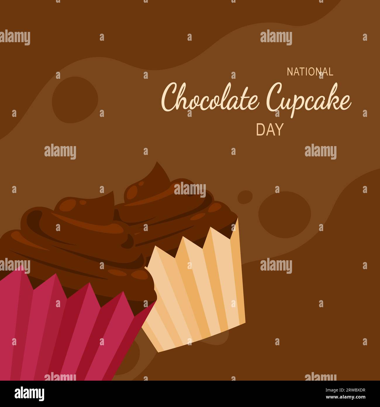 National Chocolate Cupcake Day background. Vector illustration Stock ...