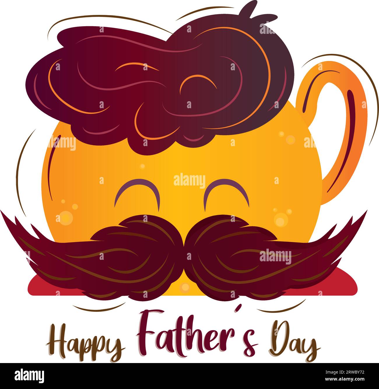 Isolated cute coffee cup with mustache Father day poster Vector Stock ...
