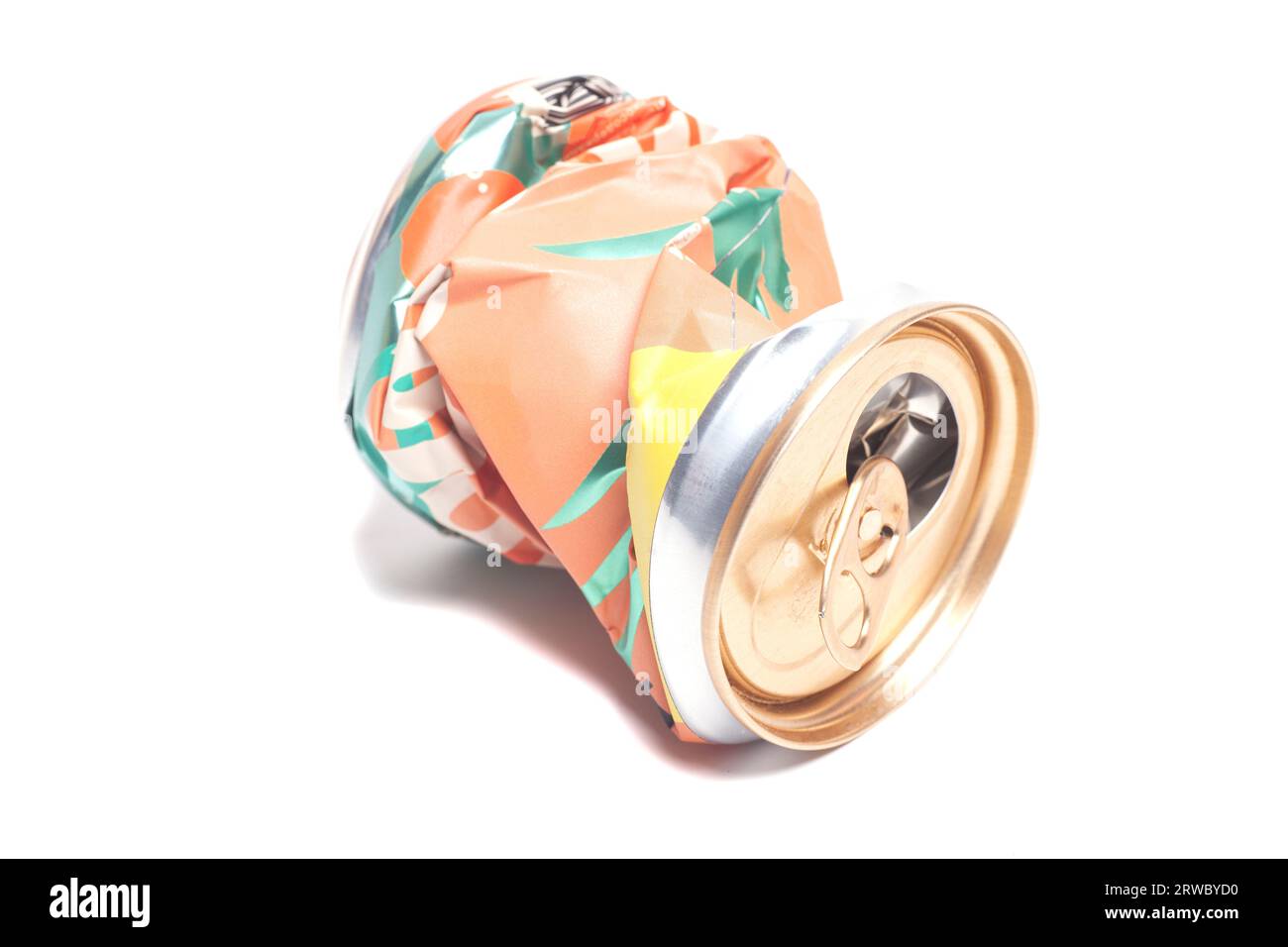 Empty crumpled can from energy drink or beer Stock Photo - Alamy