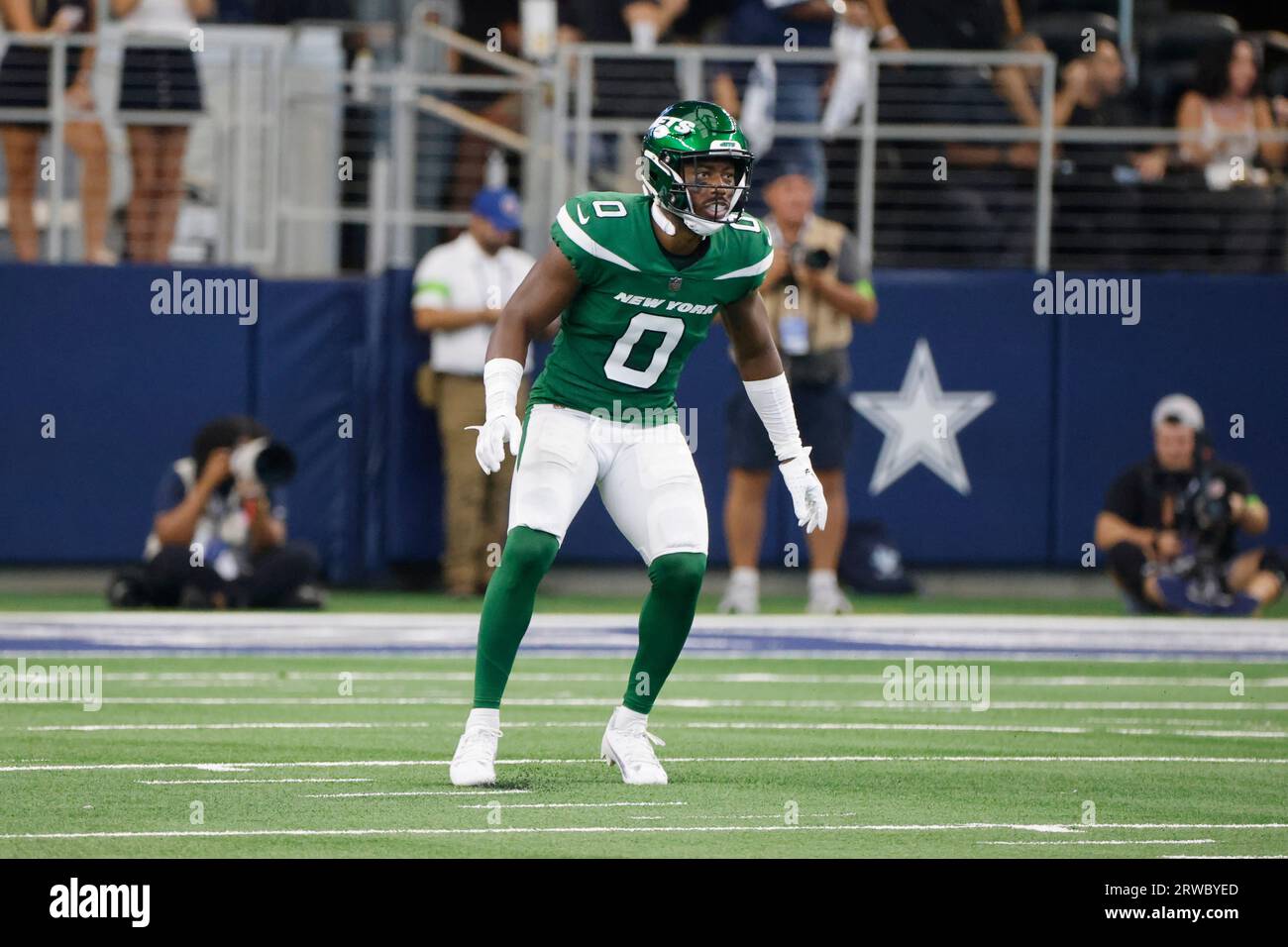 New York Jets safety Adrian Amos (0) defends during an NFL Football ...