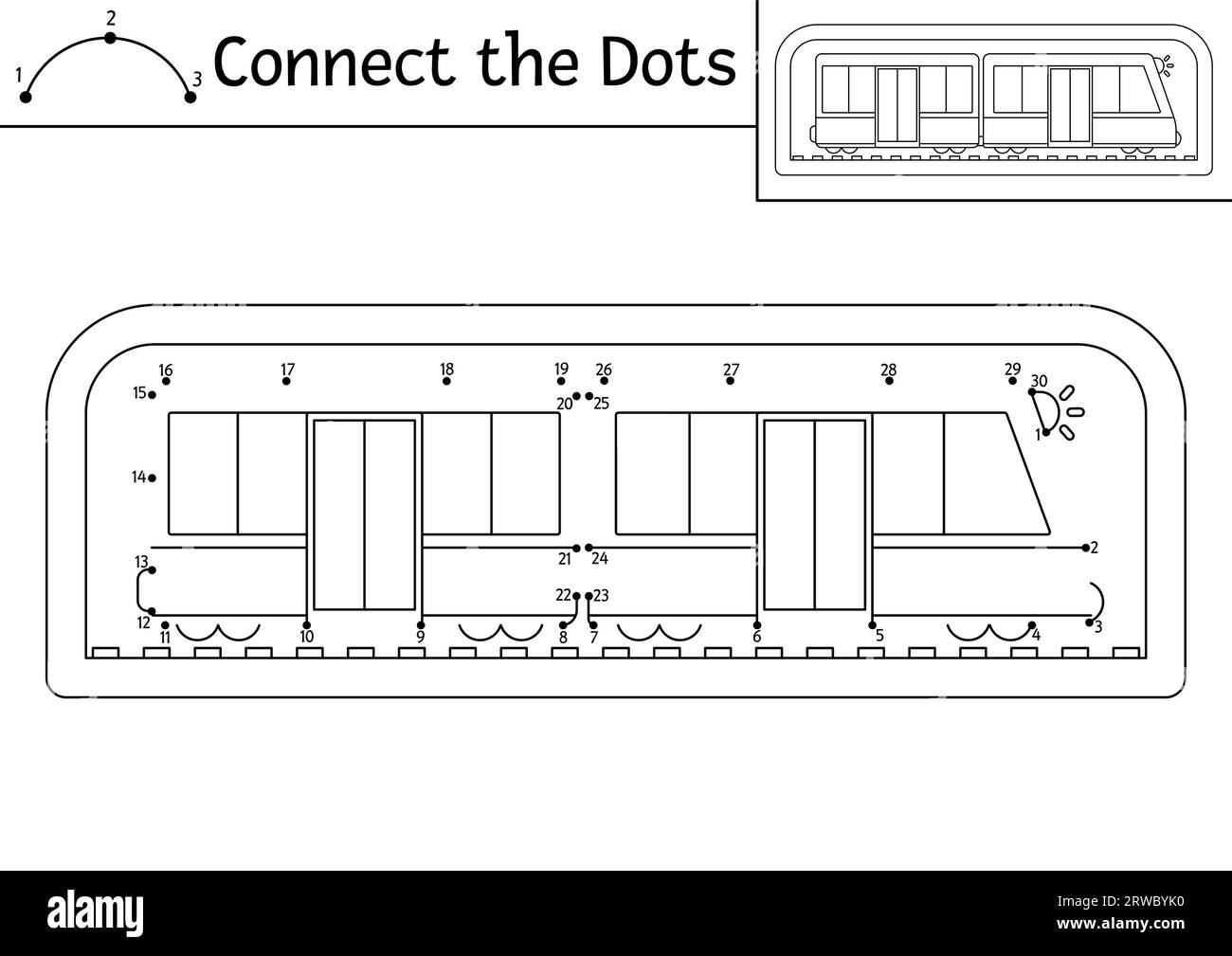Vector dot-to-dot and color activity with underground train ...