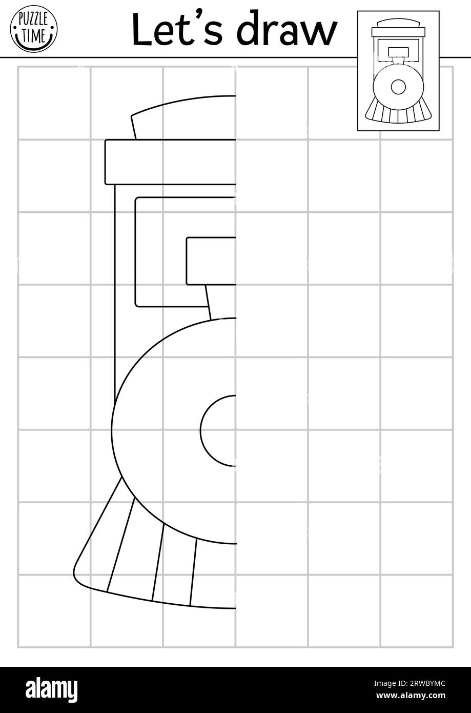 Complete the train picture. Vector transportation symmetrical drawing ...