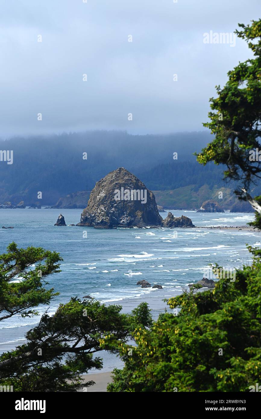 Haystack Rock, Cannon Beach, Oregon Coast Stock Photo - Alamy