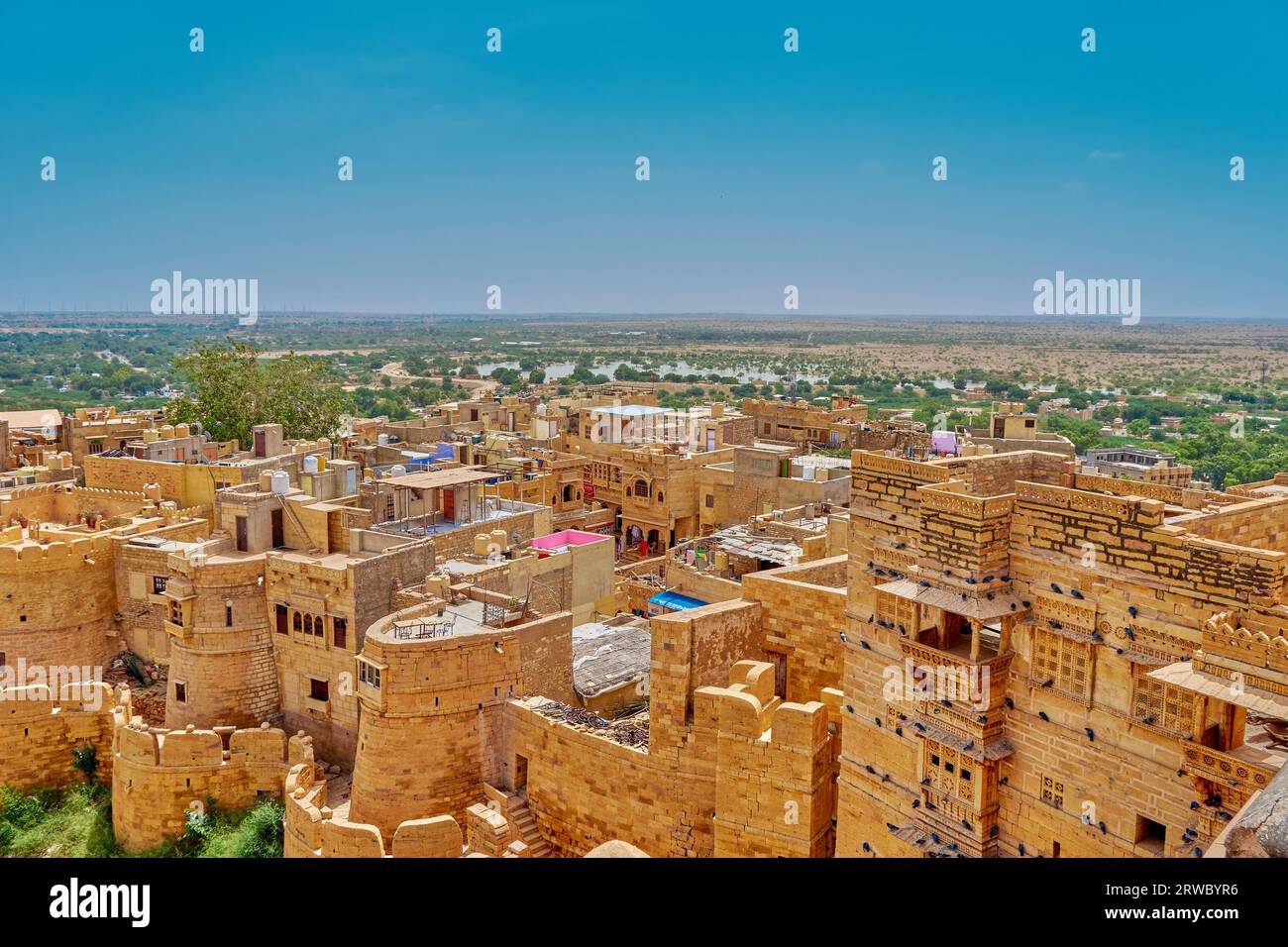 View of Thar desert from Jaisalmer Fort Stock Photo - Alamy