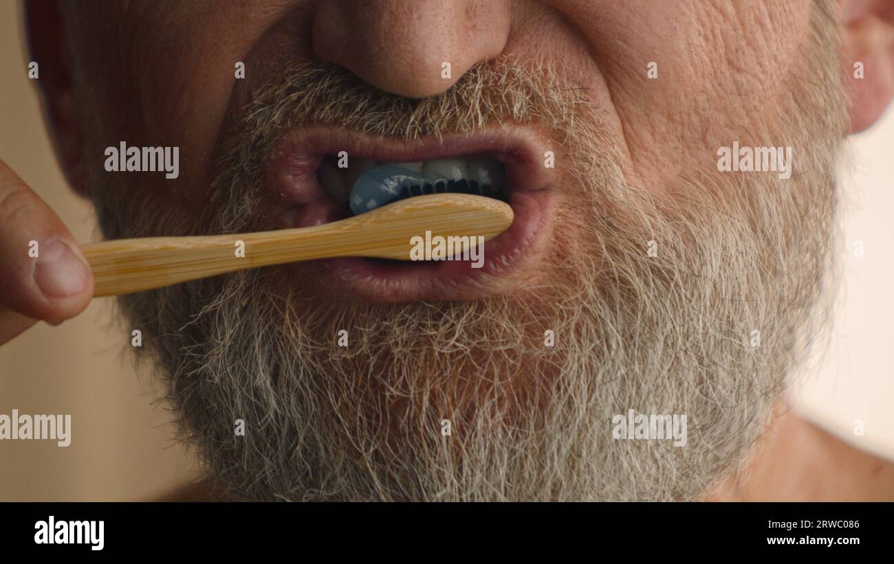 Close up unrecognizable old male retired middle-aged senior mature ...