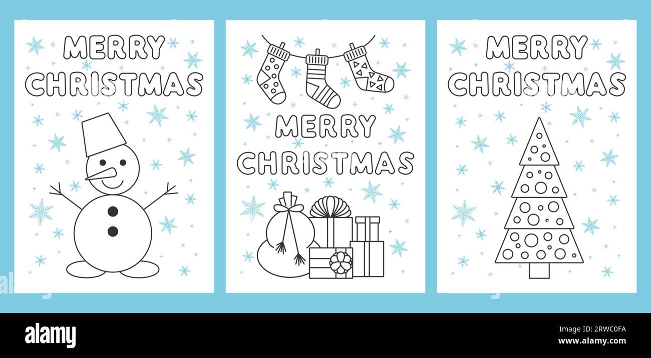 Collection of Merry Chrstmas greeting cards Stock Vector Image & Art ...
