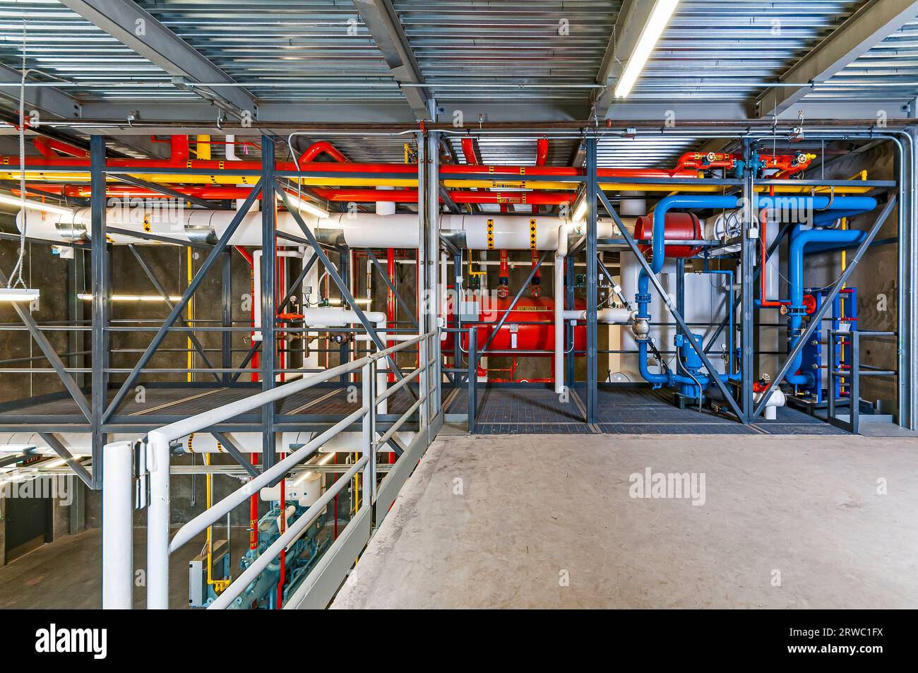 Interior of a newly constructed ammonia cycle cold-storage facility ...