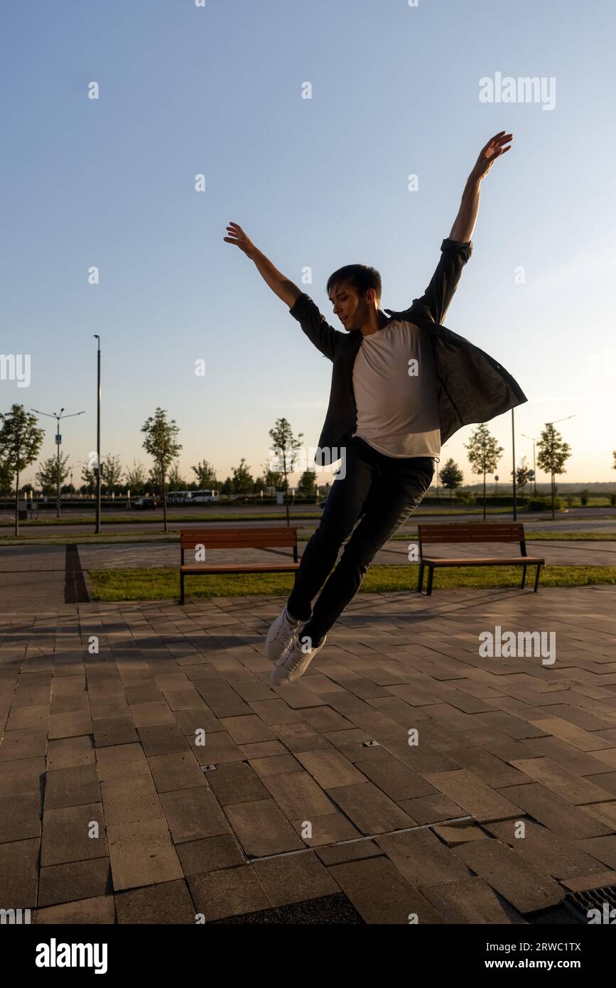 Contemporary Dancer Jumping