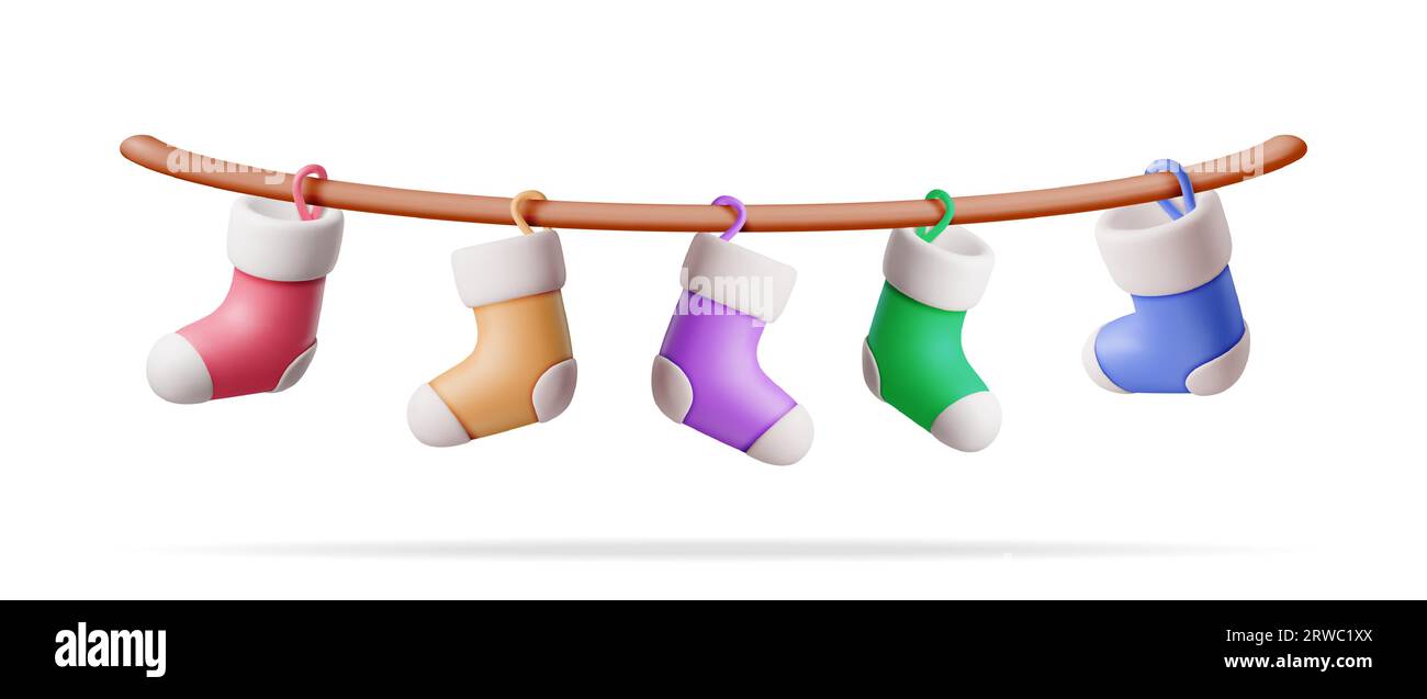 Christmas decor on rope Stock Vector Images - Alamy