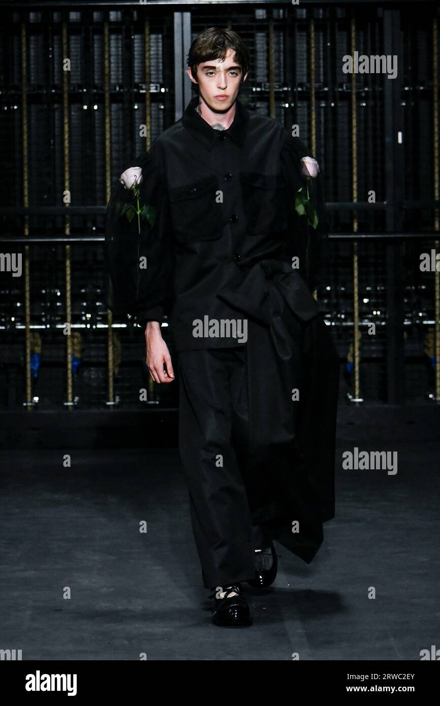 A model walks on the runway at the Simone Rocha fashion show during the ...