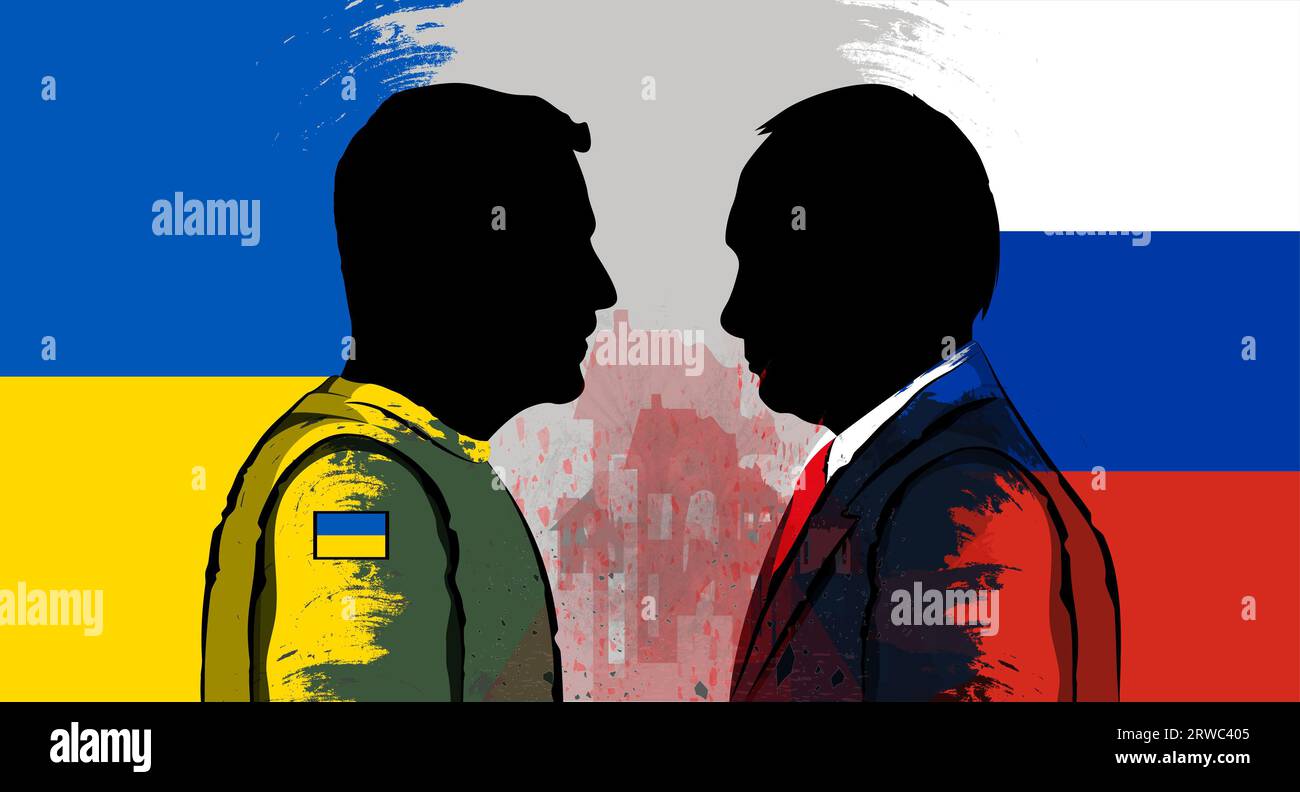 Silhouette of the President of Ukraine Volodymyr Zelensky's and the ...