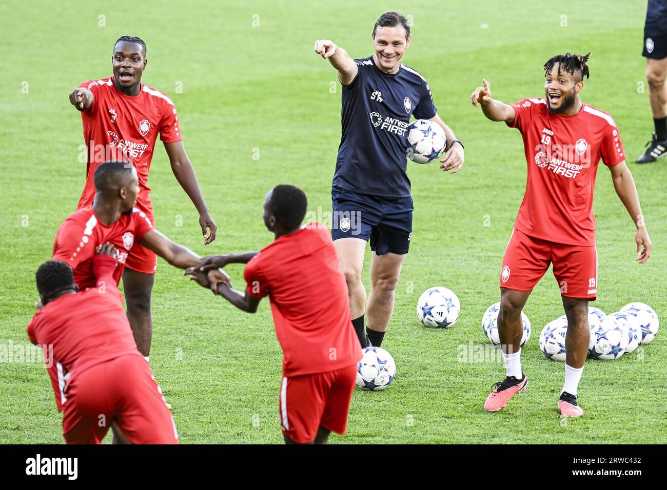 Barcelona, Spain. 18th Sep, 2023. Antwerp's George Ilenikhena, Antwerp ...