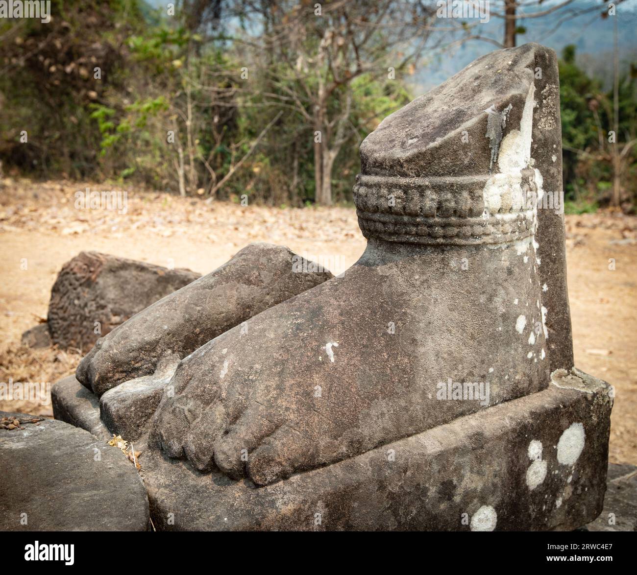 Ancient Artefacts at Wat Phou temple, Laos Stock Photo - Alamy