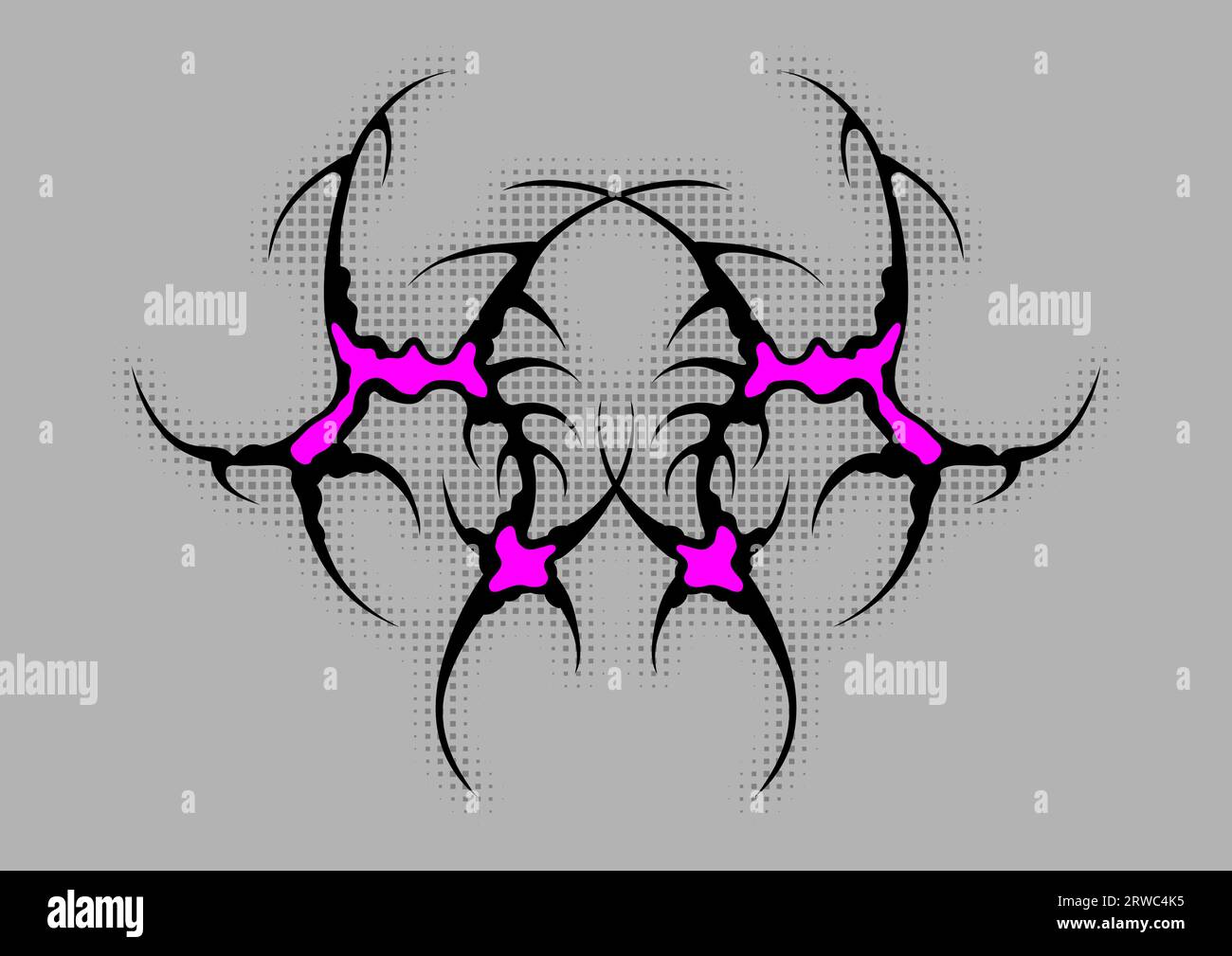 Cyber sigilism poster. Neo tribal gothic style design Stock Vector ...