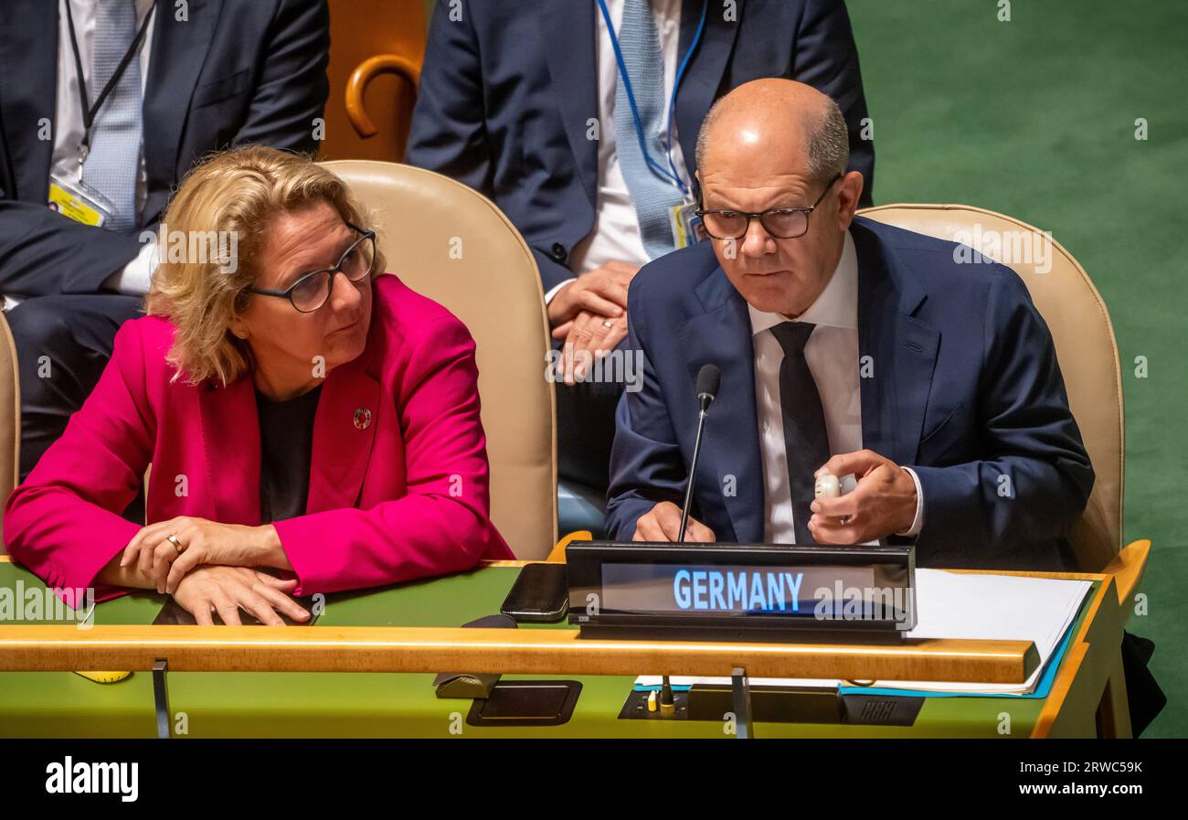 New York, USA. 18th Sep, 2023. German Chancellor Olaf Scholz (SPD ...