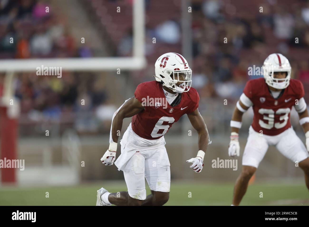 Stanford Cardinal cornerback Collin Wright (6) runs a route in the ...