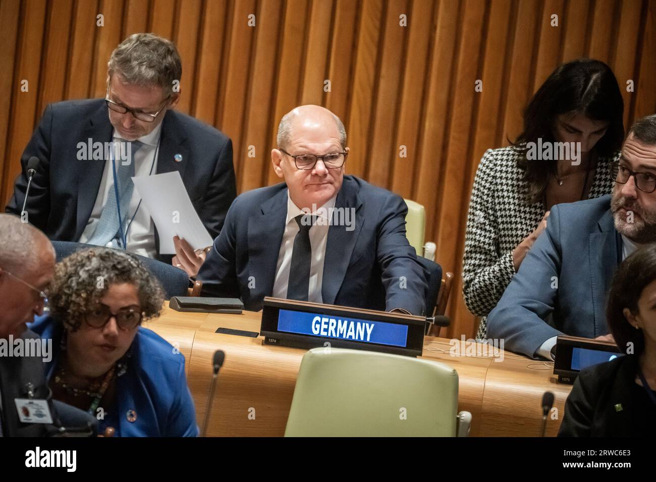 New York, USA. 18th Sep, 2023. German Chancellor Olaf Scholz (SPD ...