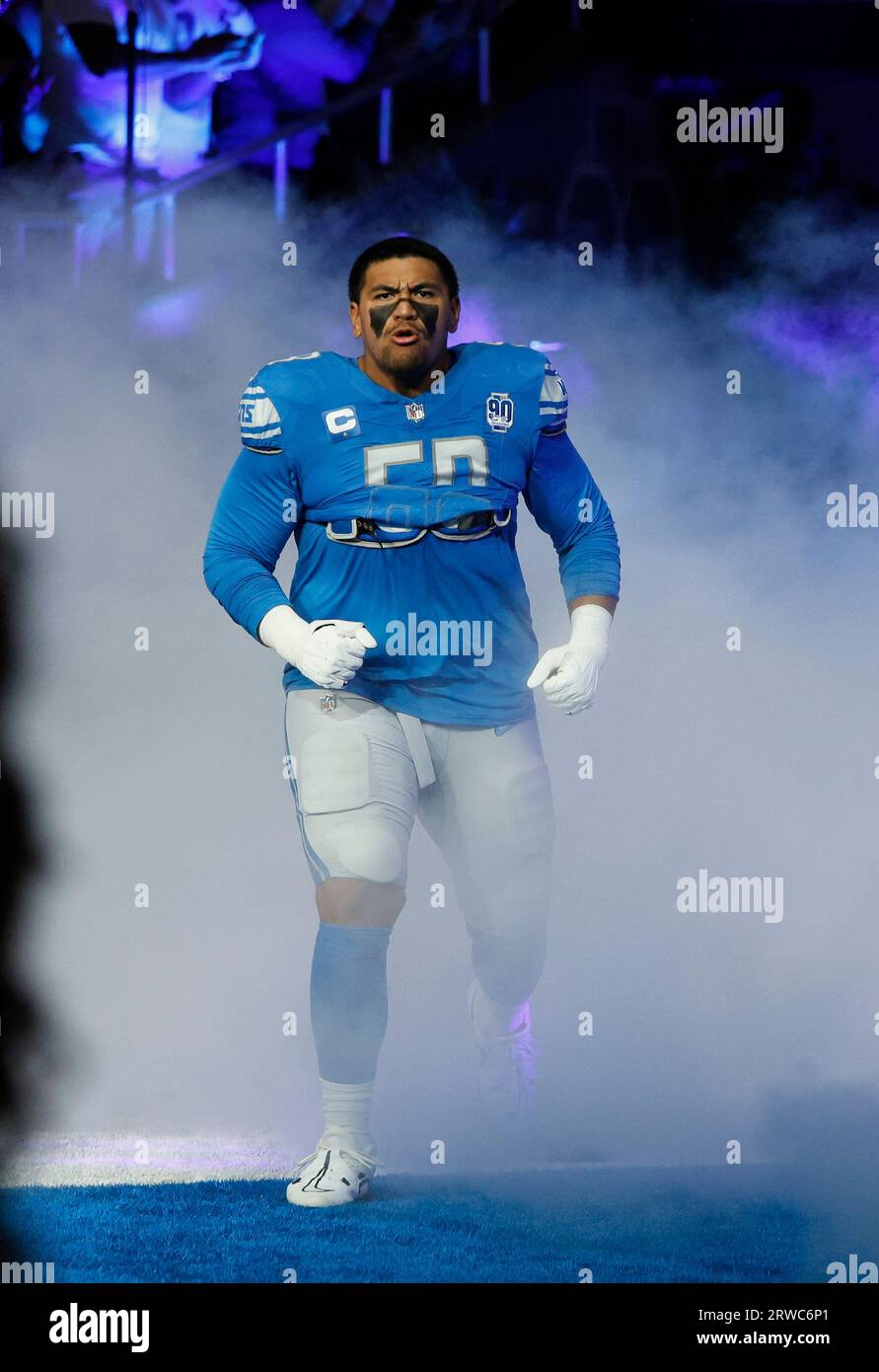 Detroit Lions offensive tackle Penei Sewell (58) is introduced before ...